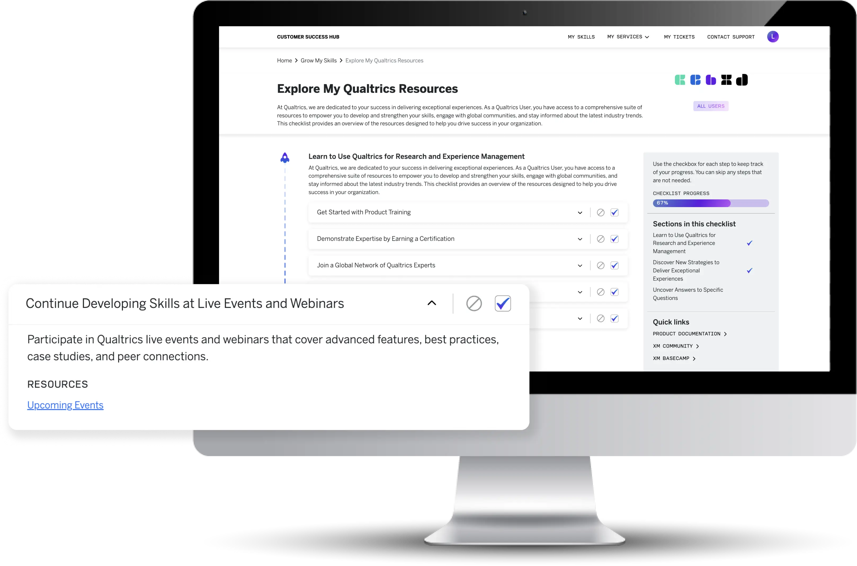 Image of Learning Checklist in the Customer Success Hub