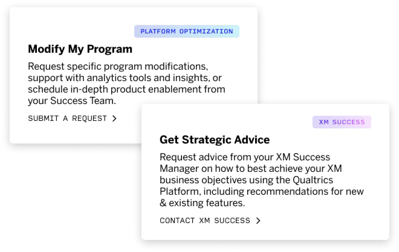 Image of Use My Services page in the Customer Success Hub